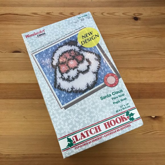 Caron | Office | Vintage Caron New Nib Santa Claus Papa Noel Christmas Latch Hook Kit Yarn Craft ...